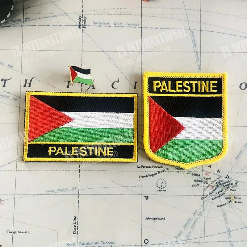 PALESTINE National Flag Embroidery Patches Badge Shield And Square ...
