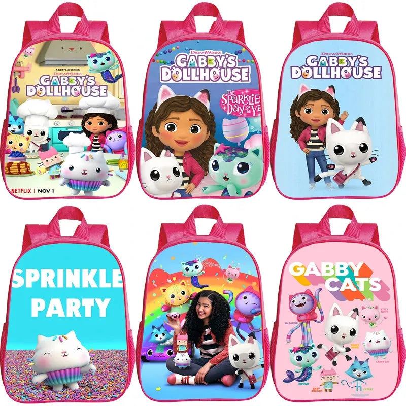Kawaii Kids Gabby Cats School Bags Kindergarten Bag Anime Gabby's Doll