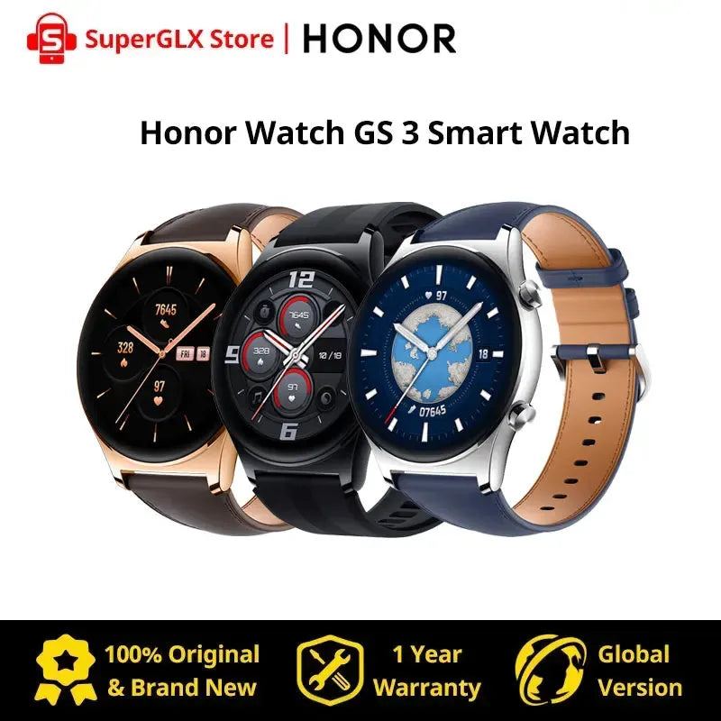 HONOR Watch GS 3 Global Version 3D-Curved Glass SmartWatch GS3 1.43 ...