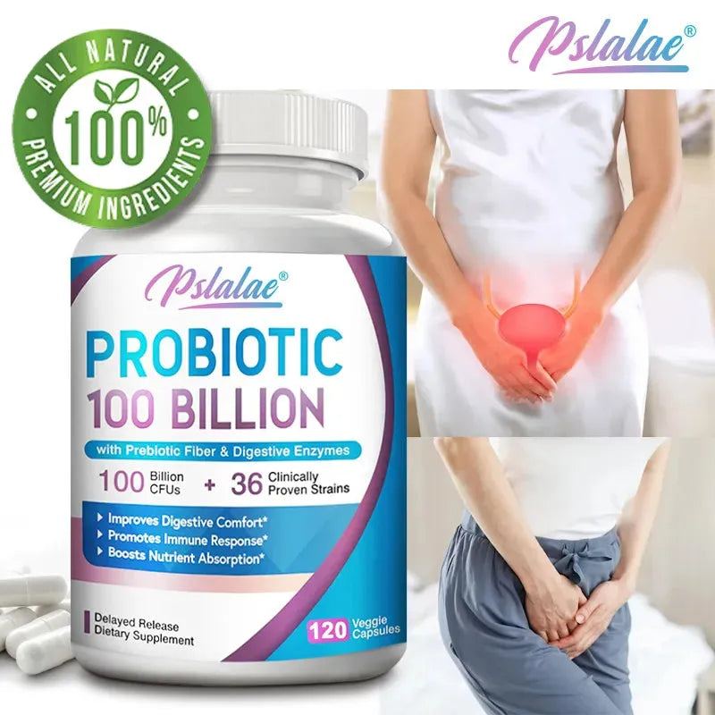 Premium Probiotic with Organic Prebiotic Fiber and Enzymes To Support