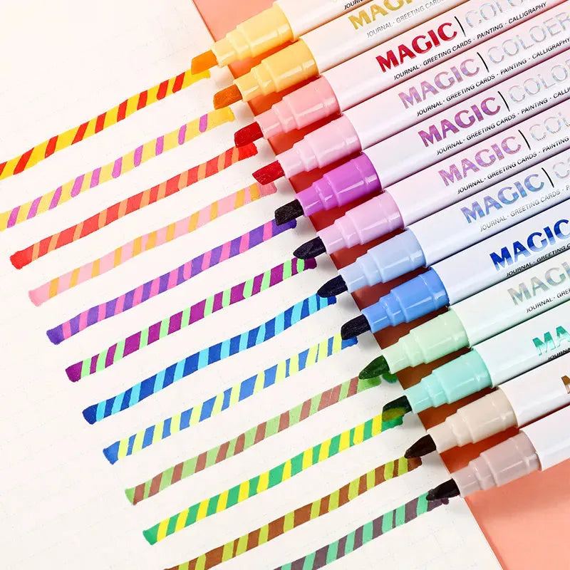 Double-ended Magic Color Changing Highlighter Pen Set