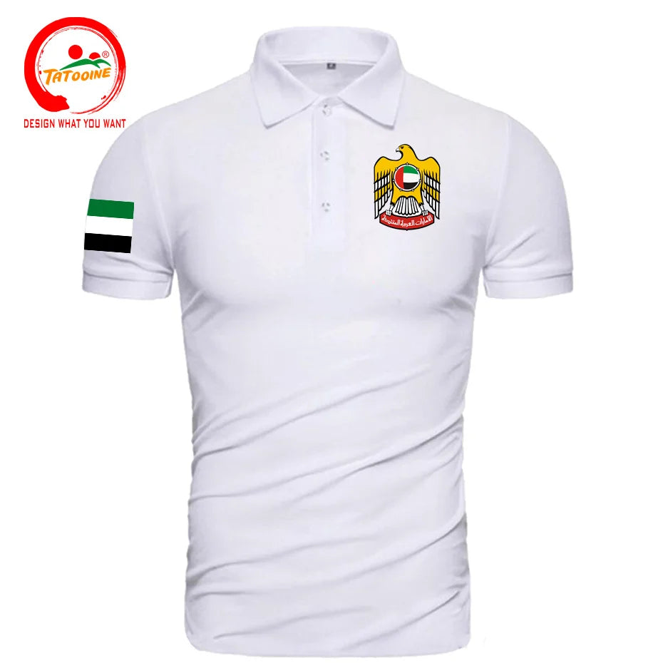 United Arab Emirates ARE UAE Emirati Polo Shirts Men Fashion 100% Cott