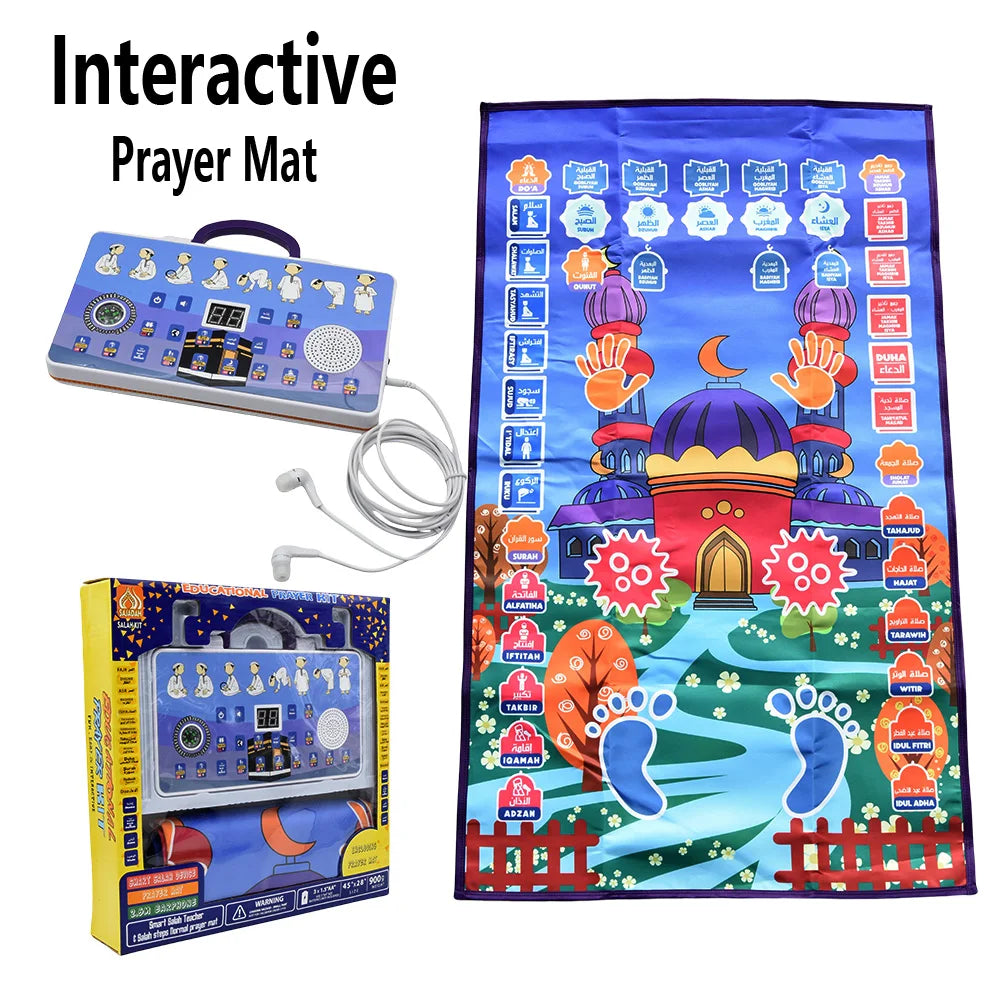 InteractiveTalking Prayer Mat Educational Rug Salah Muslim Kids Gift I