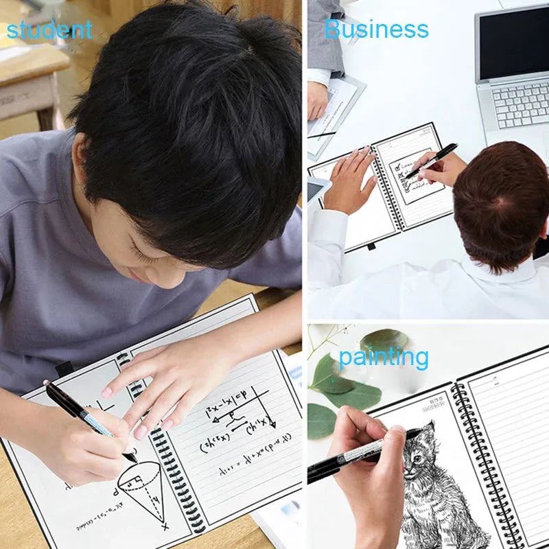 Smart Reusable Erasable Spiral Notebook Paper
